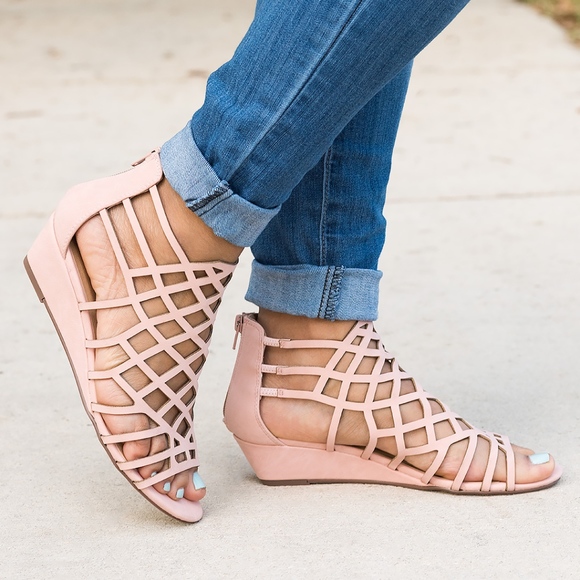 SunnyMia | Shoes | Pink Cage Wedge Sandals Young | Poshmark